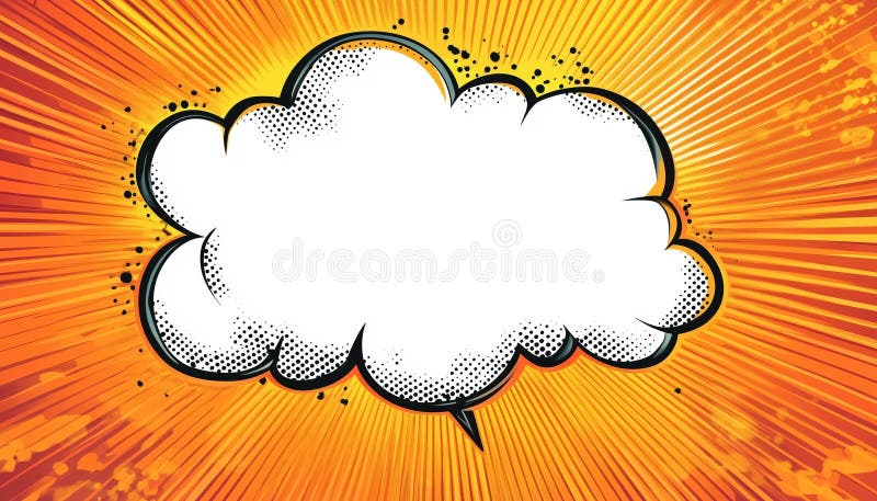 Comic Book Speech Bubble in Pop Art Style with Halftone Effects for ...