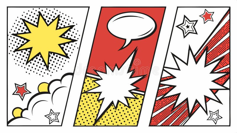 Comic Book Speech Bubbles and Effects, Pop Art Style, Dynamic Design ...