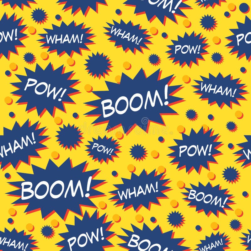 Comic Book Speech Bubbles Seamless Pattern. Stock Vector - Illustration of speech, explosion ...
