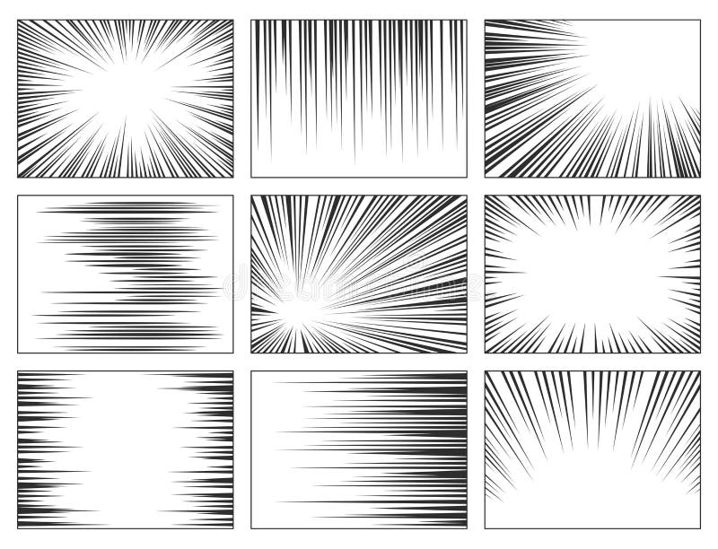 Comic Book Speed Lines Set, Explosion Effect Stock Vector ...