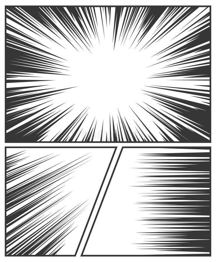 Comic Book Speed Lines Template with Radial Burst Stock Vector ...