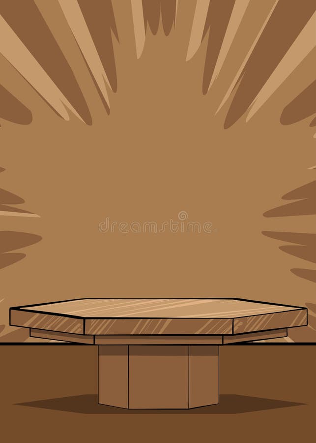 Comic Book Stage. Brown Hexagonal Showcase Stock Vector - Illustration ...