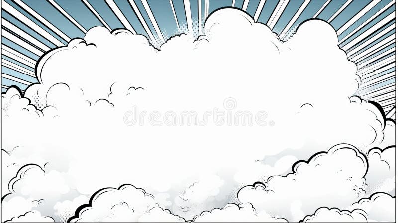 Comic Pop Clouds and Sky Background with Empty Space Stock Illustration ...