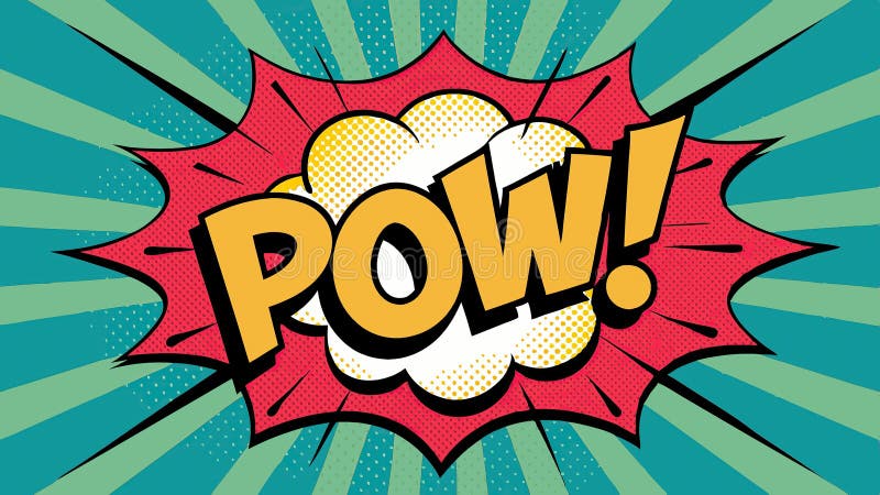 Comic Book Style Background with Explosive Pow Text Stock Illustration ...