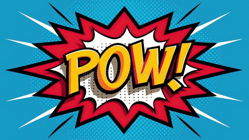 Comic Book Style Background with a Vibrant POW Text Stock Illustration ...