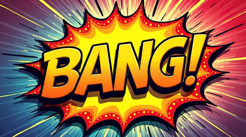 Comic Book Style Bang Explosion with Vibrant Colors Stock Illustration ...
