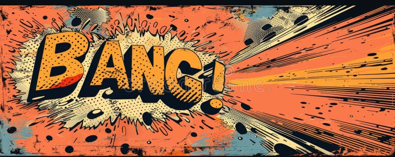 Comic Book Style Bang! Word in Colorful Pop Art Speech Bubble Explosion ...