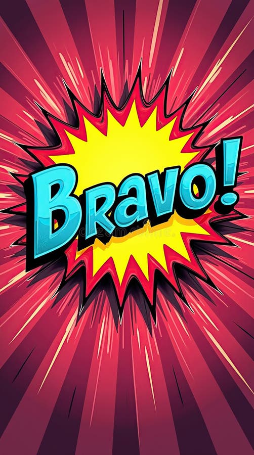 Comic Book Style Bravo Text with Burst Effect Design Stock Illustration ...