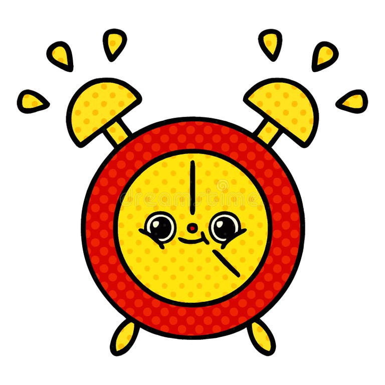 Comic Book Style Cartoon of a Alarm Clock Stock Vector - Illustration ...