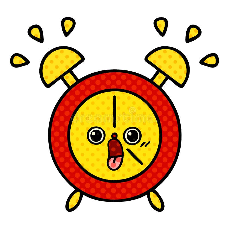 Comic Book Style Cartoon Alarm Clock Stock Vector - Illustration of ...