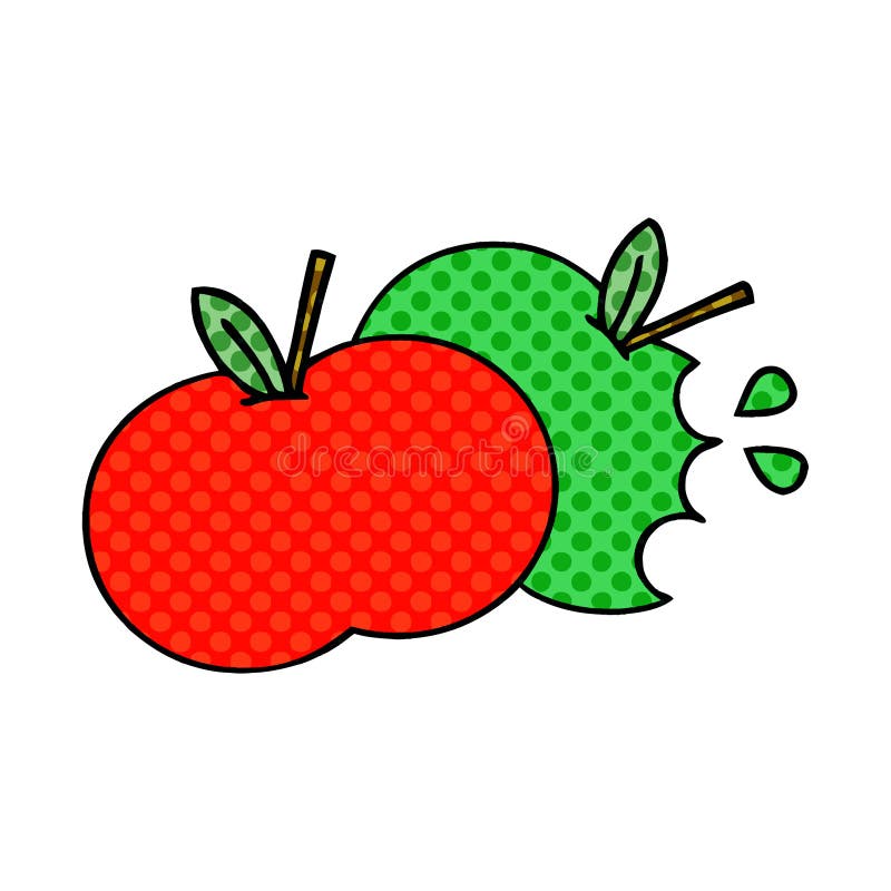 Comic Book Style Cartoon of a Apples Stock Vector - Illustration of ...