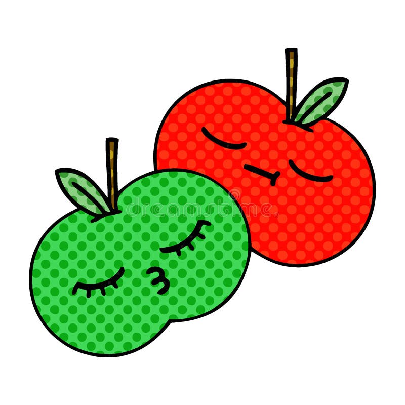 Comic Book Style Cartoon Apples Stock Vector - Illustration of apple ...