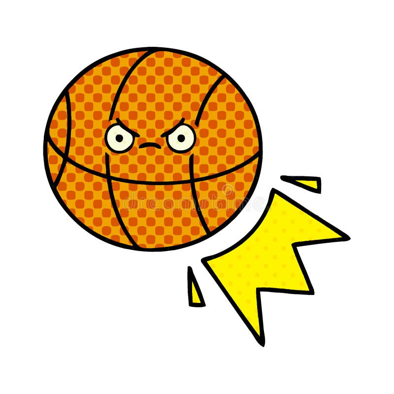 Comic Book Style Cartoon Basketball Stock Vector - Illustration of ...