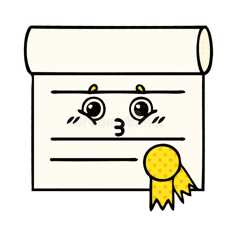 Cartoon Certificate Award Degree Achievement Work Study Qualification ...