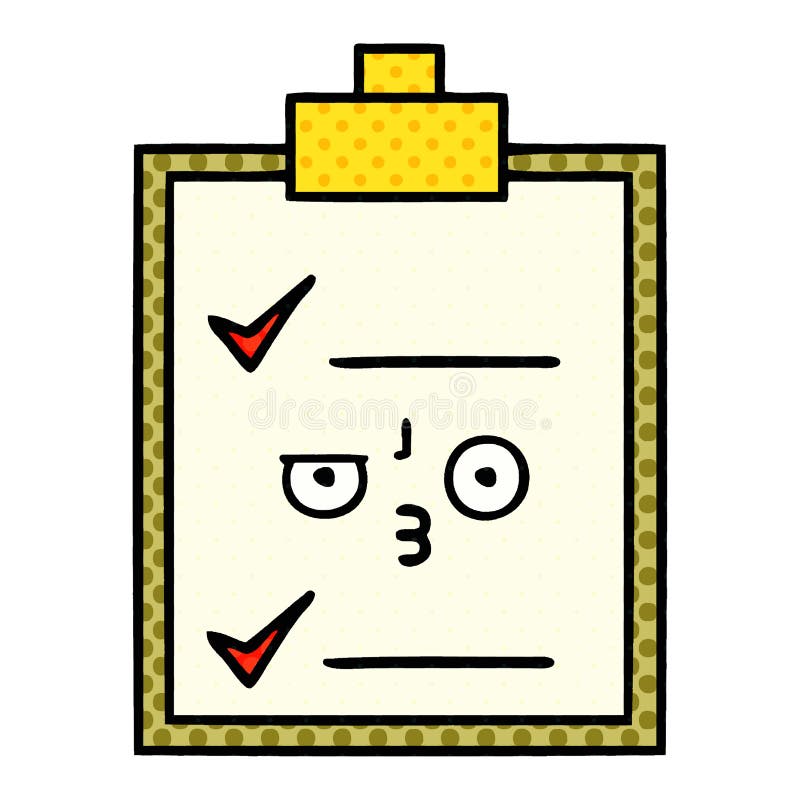 Comic Book Style Cartoon of a Check List Stock Vector - Illustration of ...
