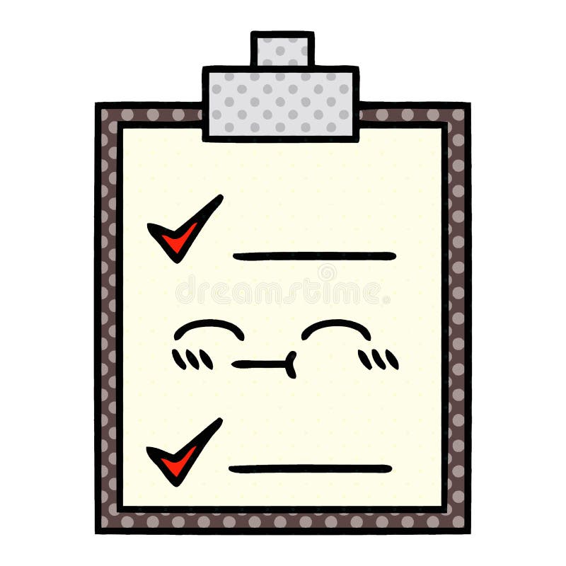 Comic Book Style Cartoon of a Check List Stock Vector - Illustration of ...