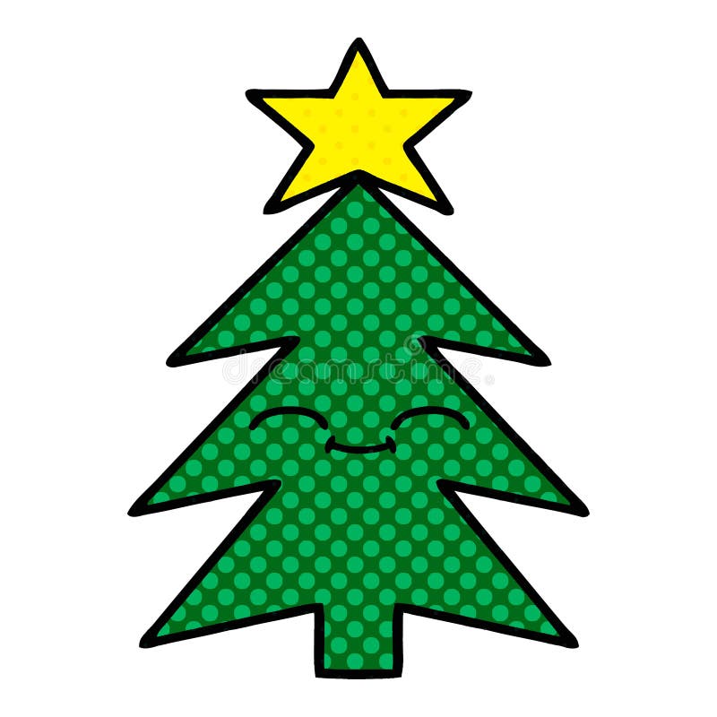 Comic Book Style Cartoon of a Christmas Tree Stock Vector ...