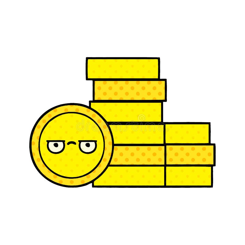 Comic Book Style Cartoon of a Coins Stock Vector - Illustration of ...