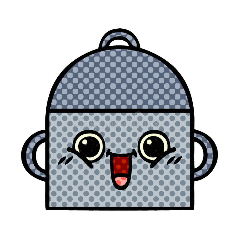 Comic Book Style Cartoon Cooking Pot Stock Vector - Illustration of ...