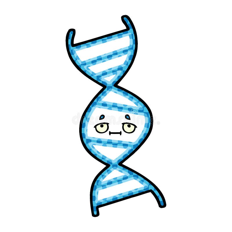 Comic Book Style Cartoon DNA Strand Stock Vector - Illustration of ...