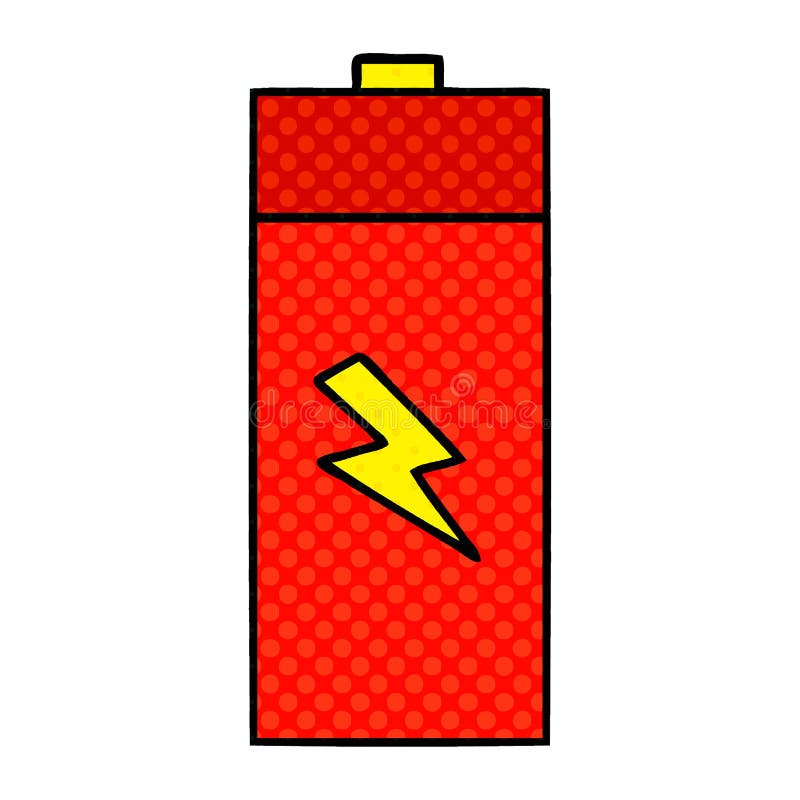 Comic Book Style Cartoon Electrical Battery Stock Vector - Illustration ...