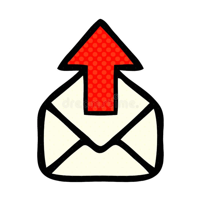 Comic Book Style Cartoon of a Email Sign Stock Vector - Illustration of ...