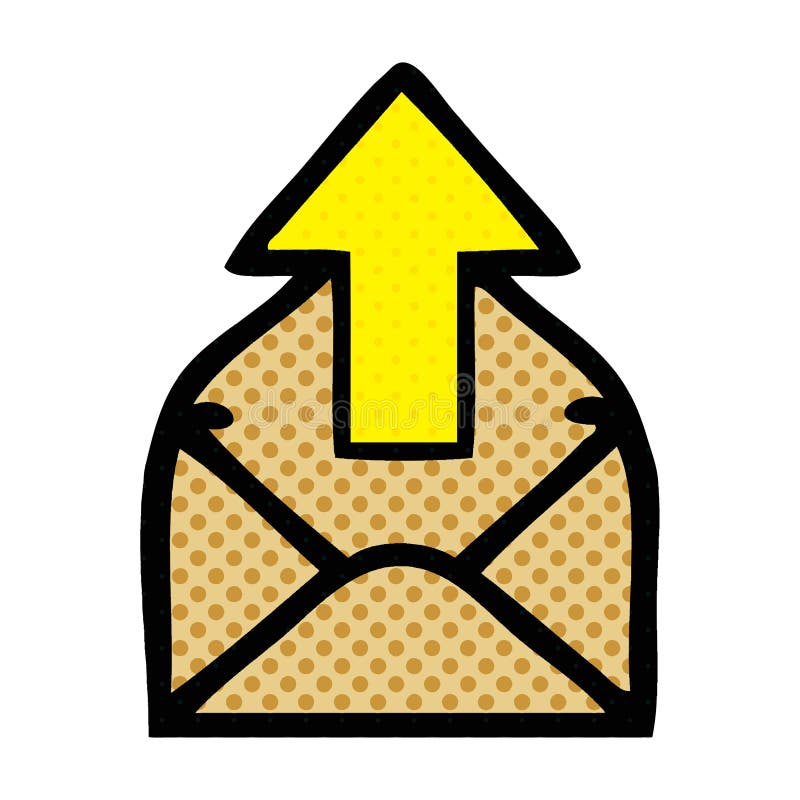 Comic Book Style Cartoon Envelope with Arrow Stock Vector ...