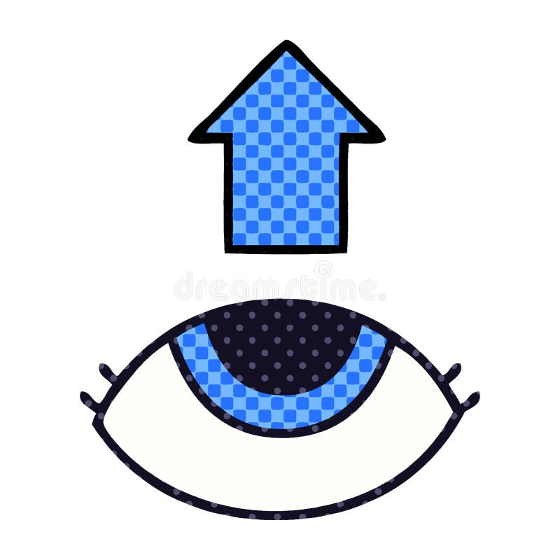 Comic Book Style Cartoon Eye Looking Up Stock Vector - Illustration of ...