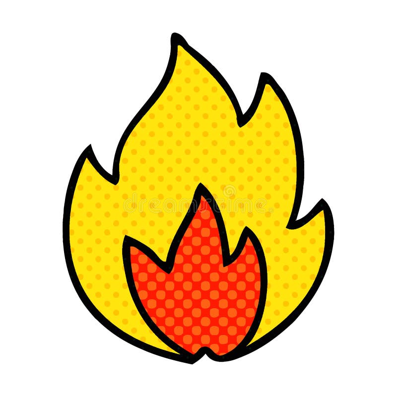 Comic Book Style Cartoon of a Fire Stock Vector - Illustration of retro ...