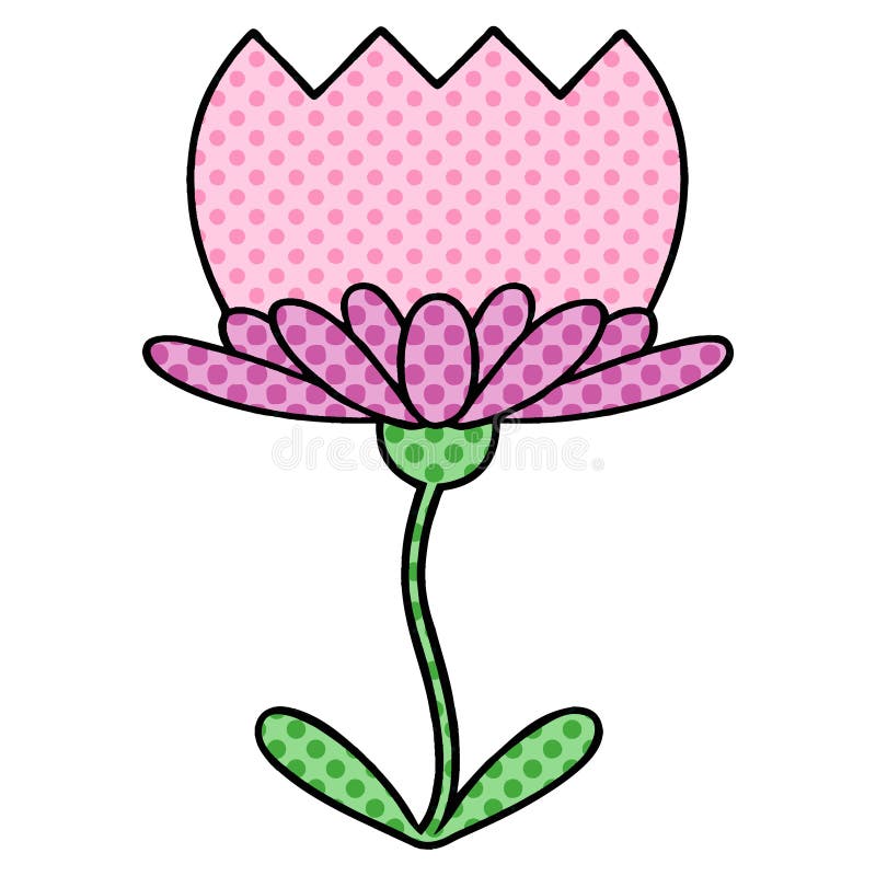 Comic Book Style Cartoon Flower Stock Vector - Illustration of quirky ...