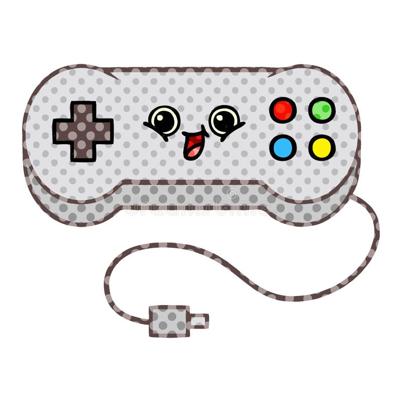 Comic Book Style Cartoon Game Controller Stock Vector - Illustration of ...