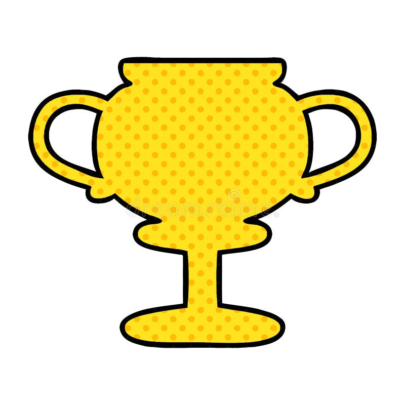 Comic Book Style Cartoon Gold Trophy Stock Vector - Illustration of ...