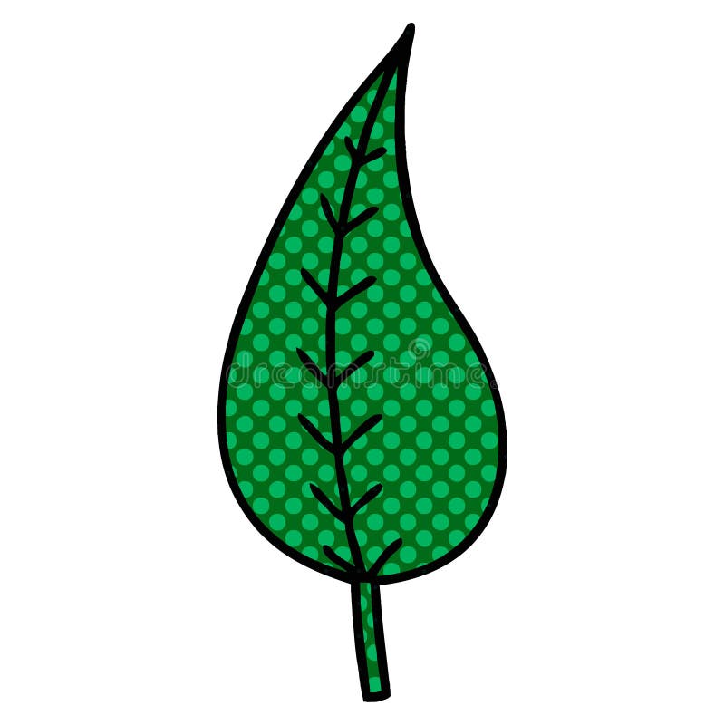 Comic Book Style Cartoon Green Leaf Stock Vector - Illustration of ...