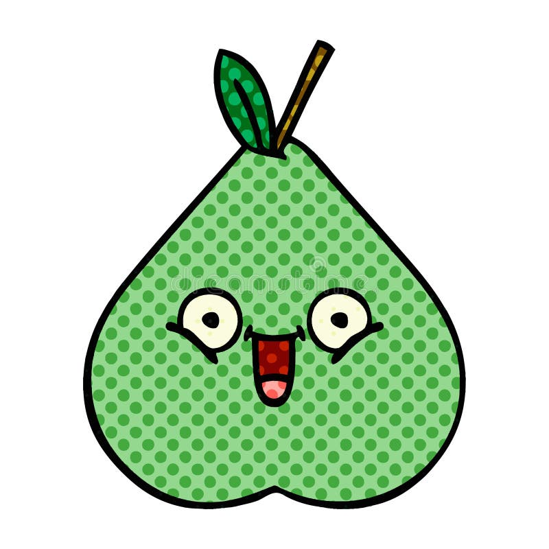 Comic Pear Smiling Face stock vector. Illustration of isolated - 218089544