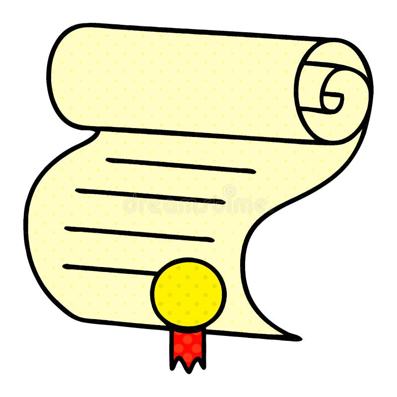 Comic Book Style Cartoon of a Important Document Stock Vector ...