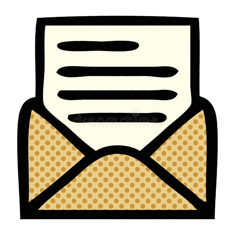 Cartoon Stationary Envelope Letter Post Mail Correspondence Cute ...