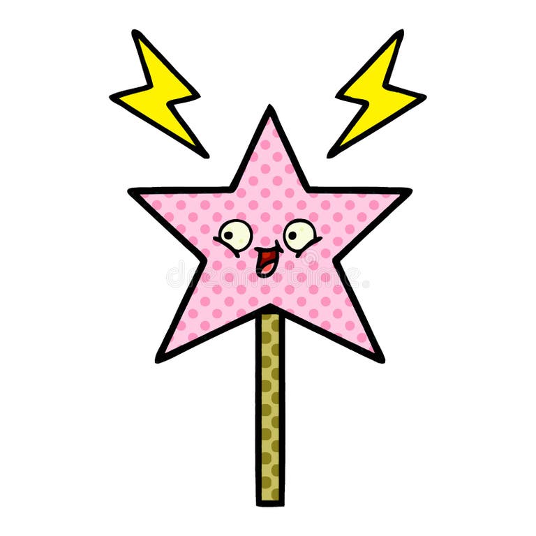 Comic Book Style Cartoon of a Magic Wand Stock Vector - Illustration of ...