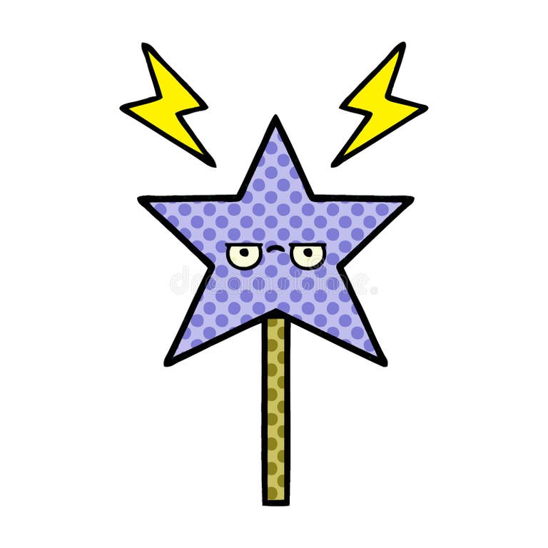 Comic Book Style Cartoon Magic Wand Stock Vector - Illustration of wand ...