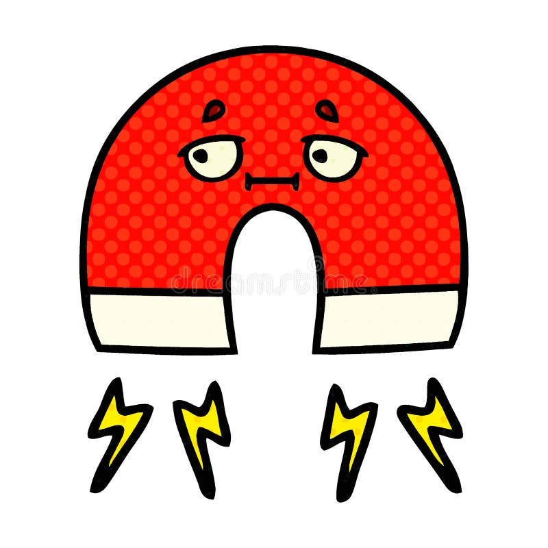 Comic Book Style Cartoon Magnet Stock Vector - Illustration of retro ...
