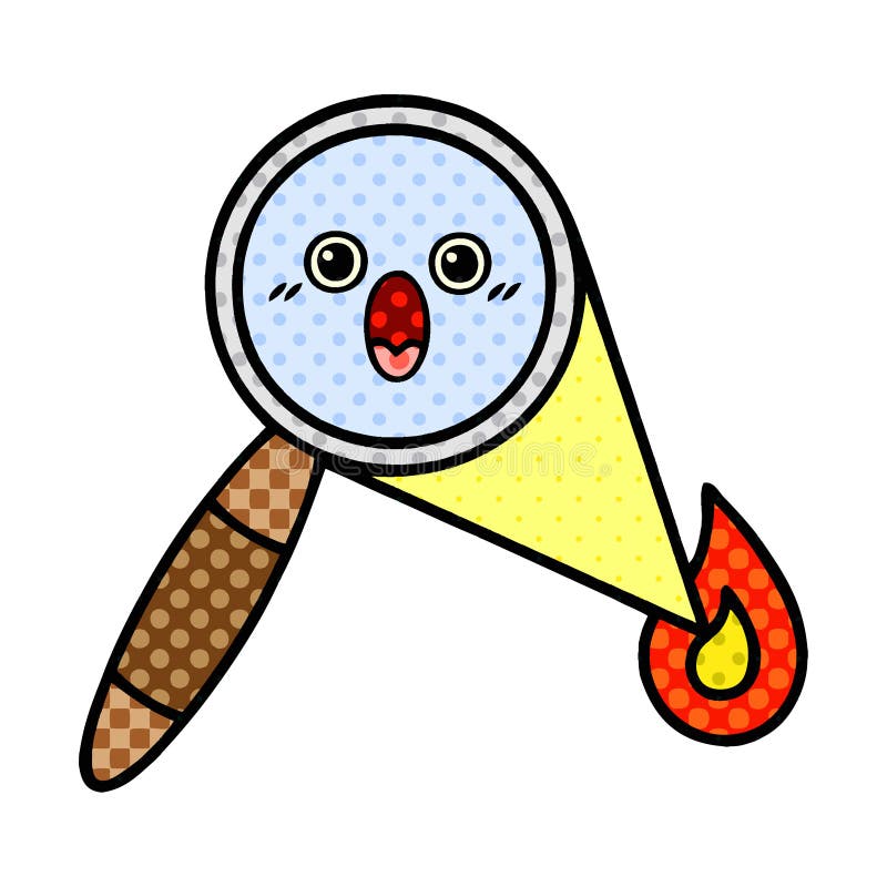Comic Book Style Cartoon Magnifying Glass Stock Vector - Illustration ...