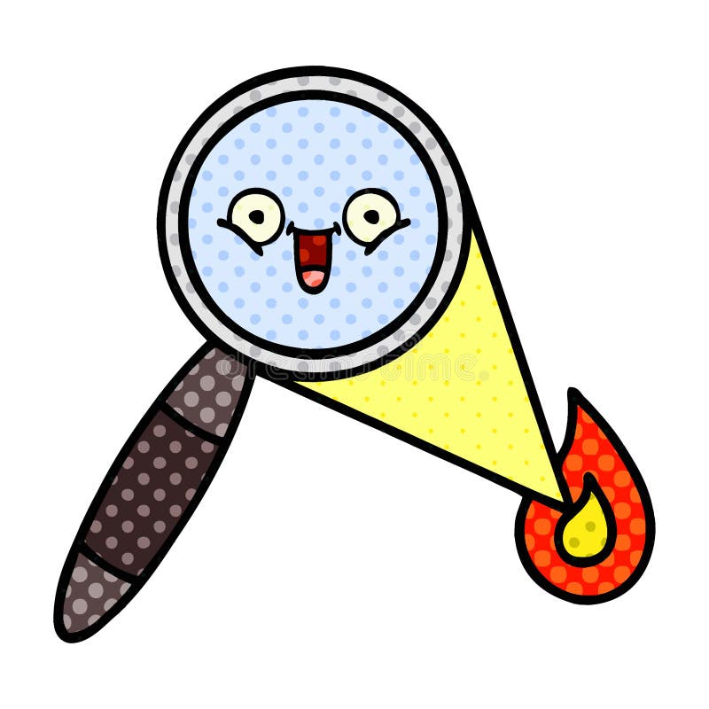 Comic Book Style Cartoon Magnifying Glass Stock Vector - Illustration ...