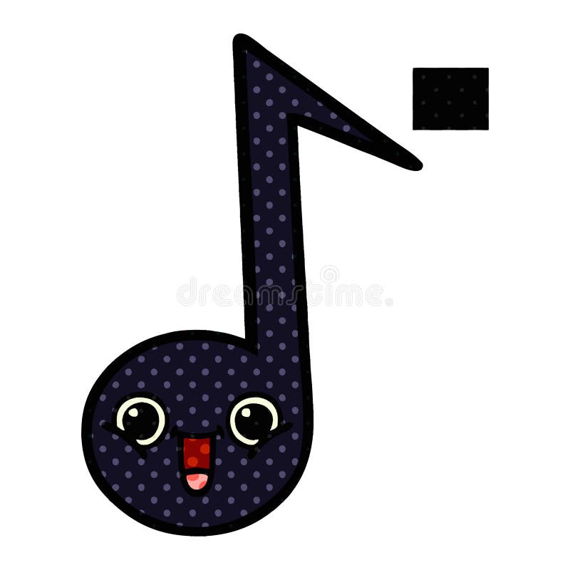 Comic Book Style Cartoon of a Musical Note Stock Vector - Illustration ...
