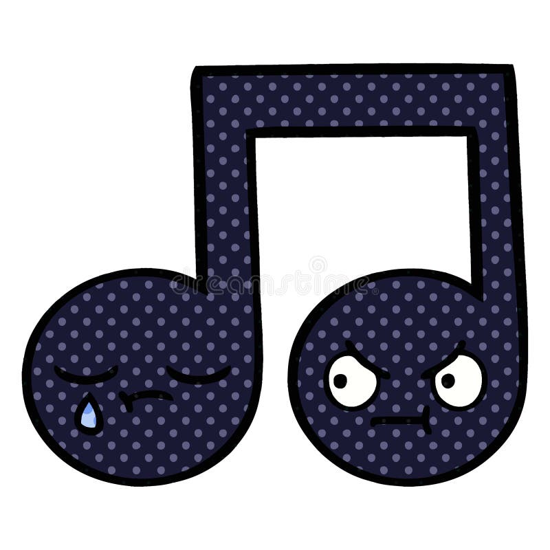 Comic Book Style Cartoon Musical Note Stock Vector - Illustration of ...