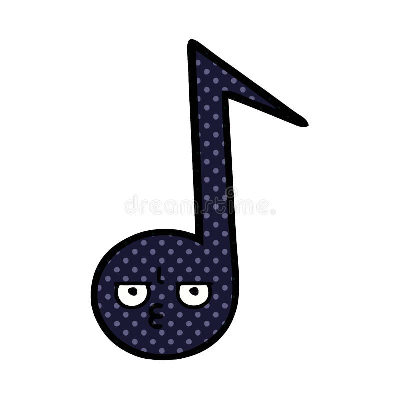 Comic Book Style Cartoon of a Musical Note Stock Vector - Illustration ...