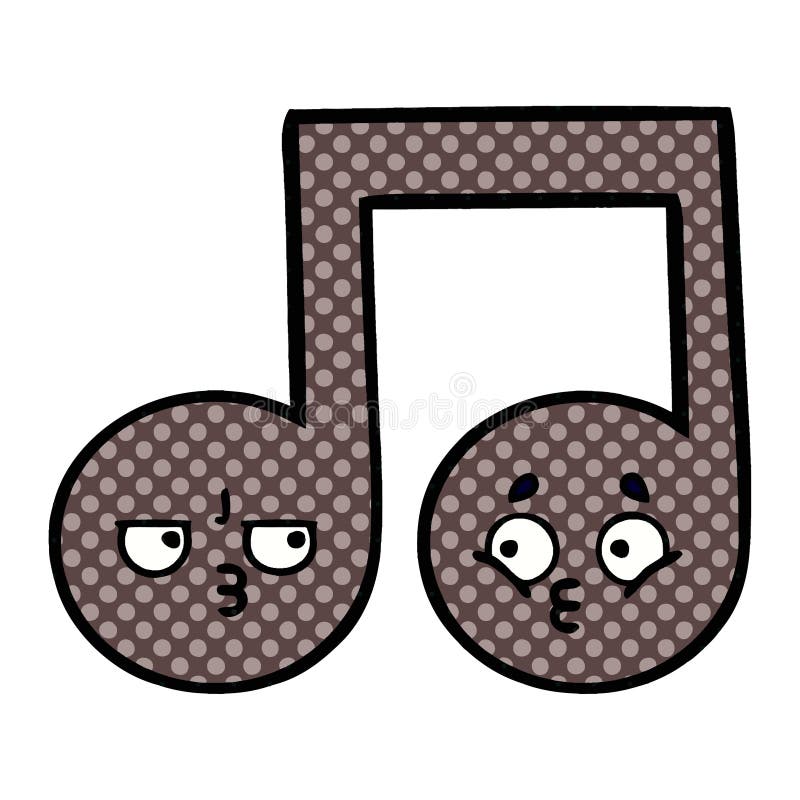 Comic Book Style Cartoon of a Musical Note Stock Vector - Illustration ...