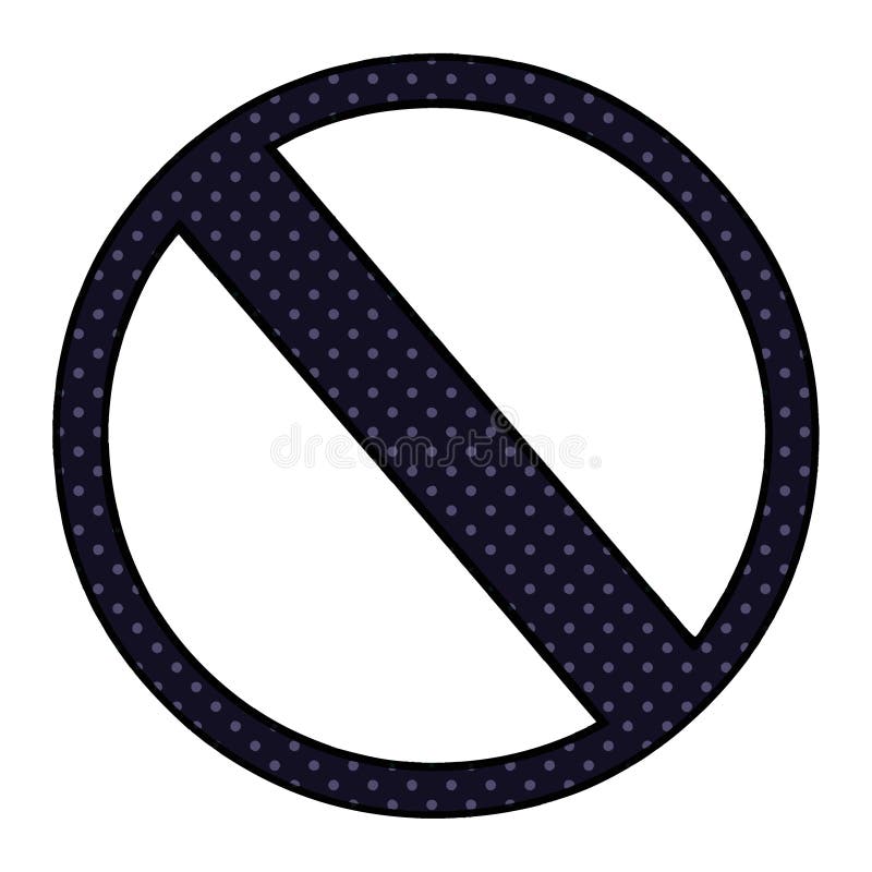 Comic Book Style Cartoon No Entry Sign Stock Vector - Illustration of ...