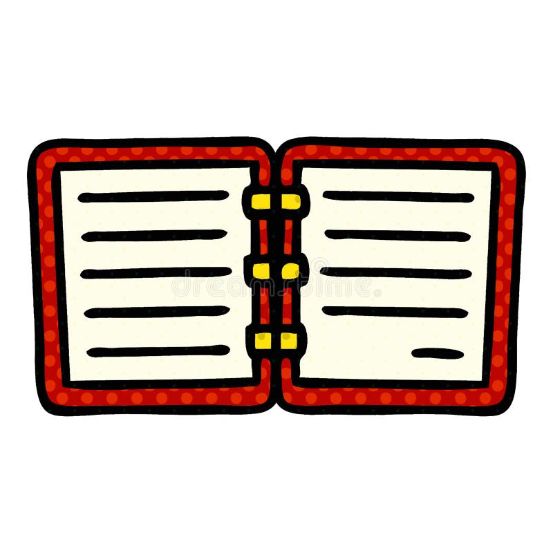 Comic Book Style Cartoon Open Diary Stock Vector - Illustration of cute ...
