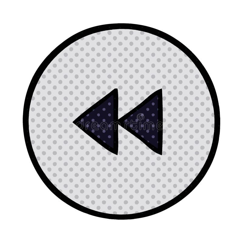 Cartoon Rewind Button Radio Audio Music Cute Illustration Retro ...