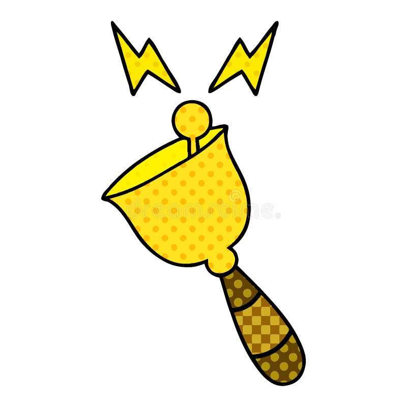 Comic Book Style Cartoon of a Ringing Hand Bell Stock Vector ...