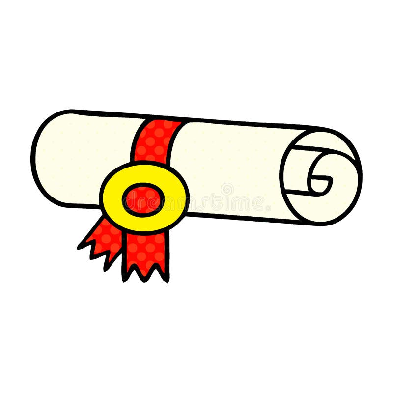 Comic Book Style Cartoon Rolled Certificate Stock Vector - Illustration ...